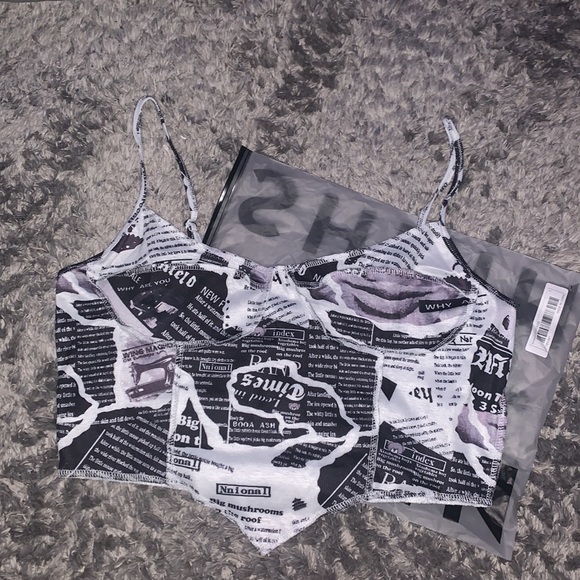 SHEIN | Tops | Shein Newspaper Print Cami Top | Poshmark